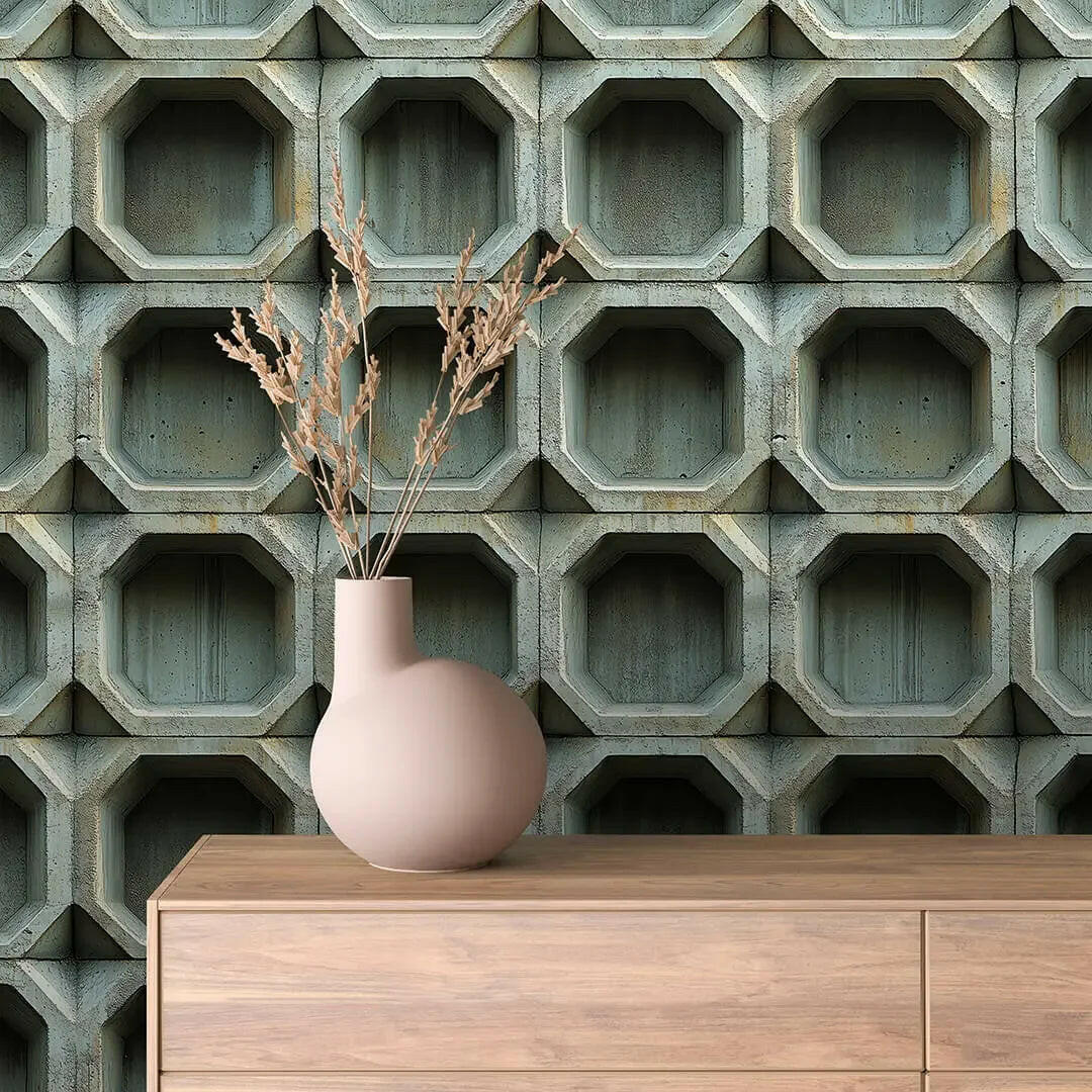 Brutalist Concrete Grid – Kitchen + Metal